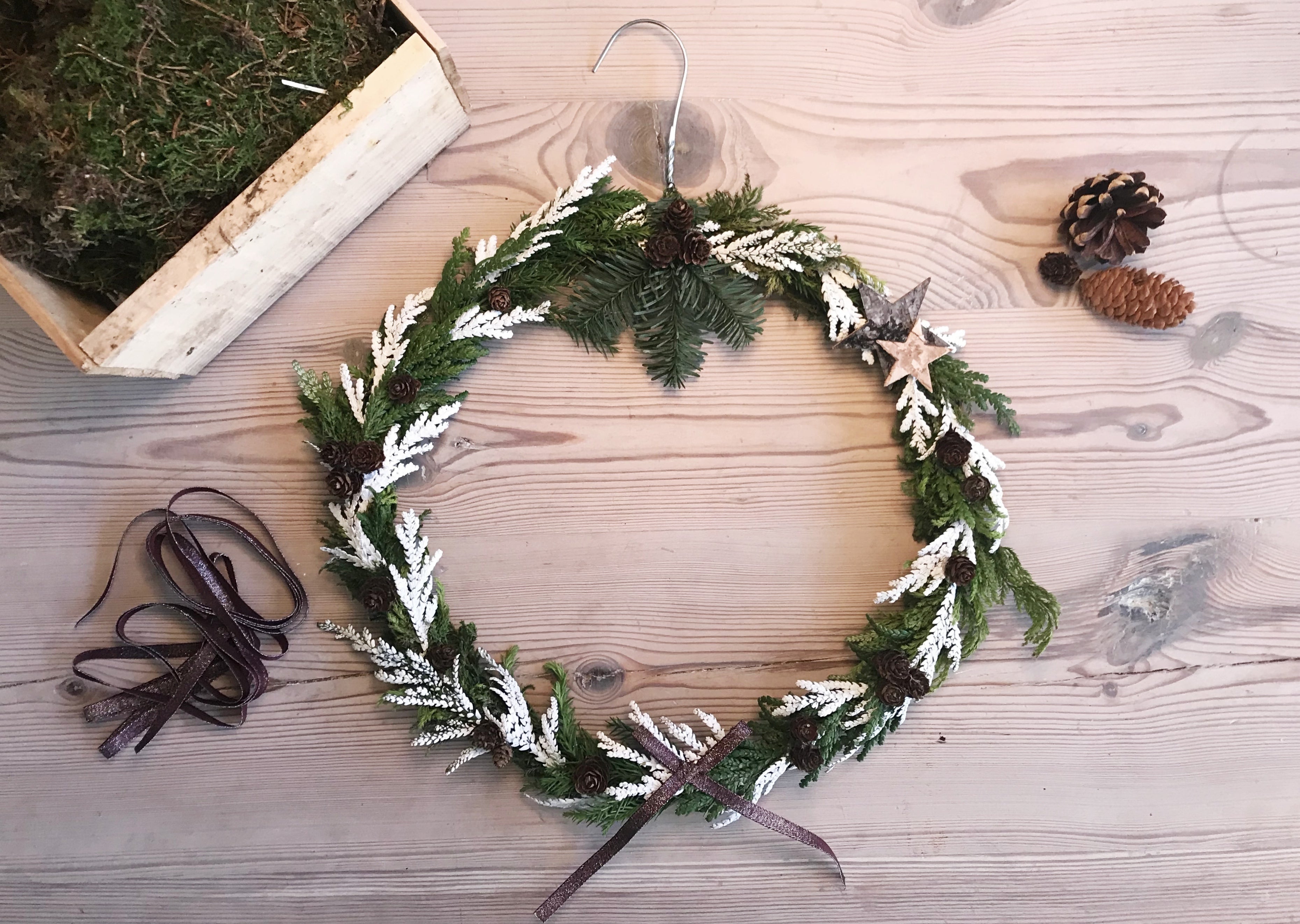 Diy Julekrans DIY Julekrans Med Gran Og Naturmaling | 3 Materialer